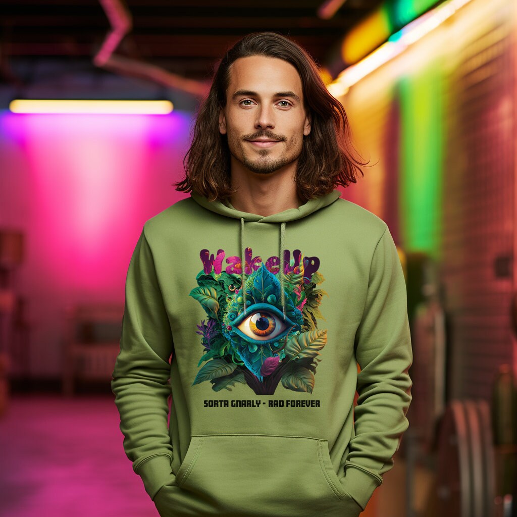 Psychedelic, Oasis, Olive, Green, Hoodie: Surreal, Art and Cozy ...