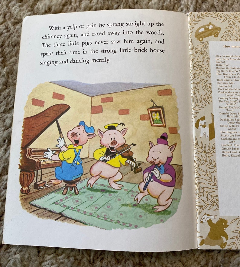 Three Little Pigs Little Golden Book Hardcover 1953 - Etsy