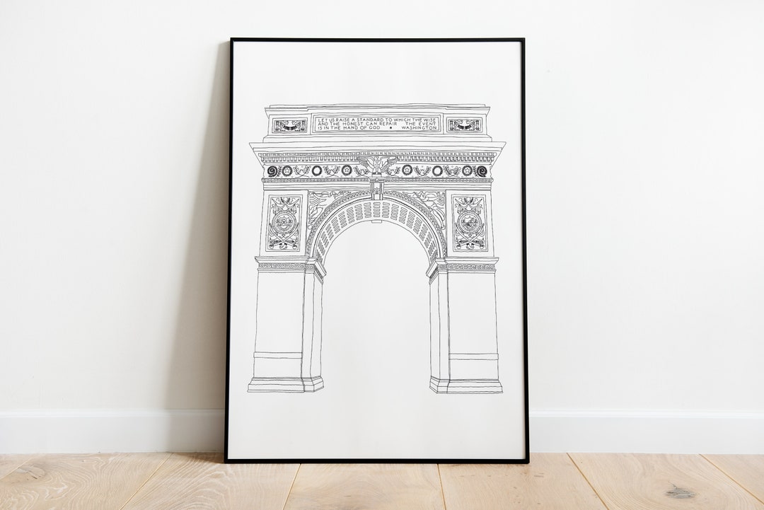 Digital Download | Printable | NYC Sketch Art | Line Art | Washington ...