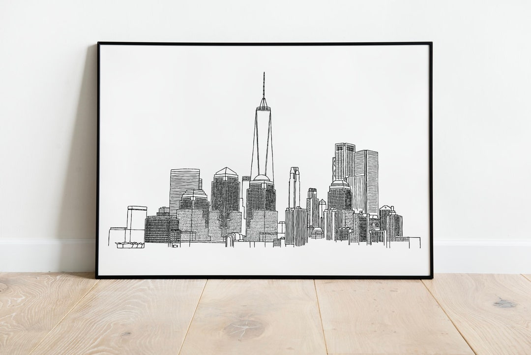 Digital Download | Printable | NYC Sketch Art | Line Art | NYC Skyline ...