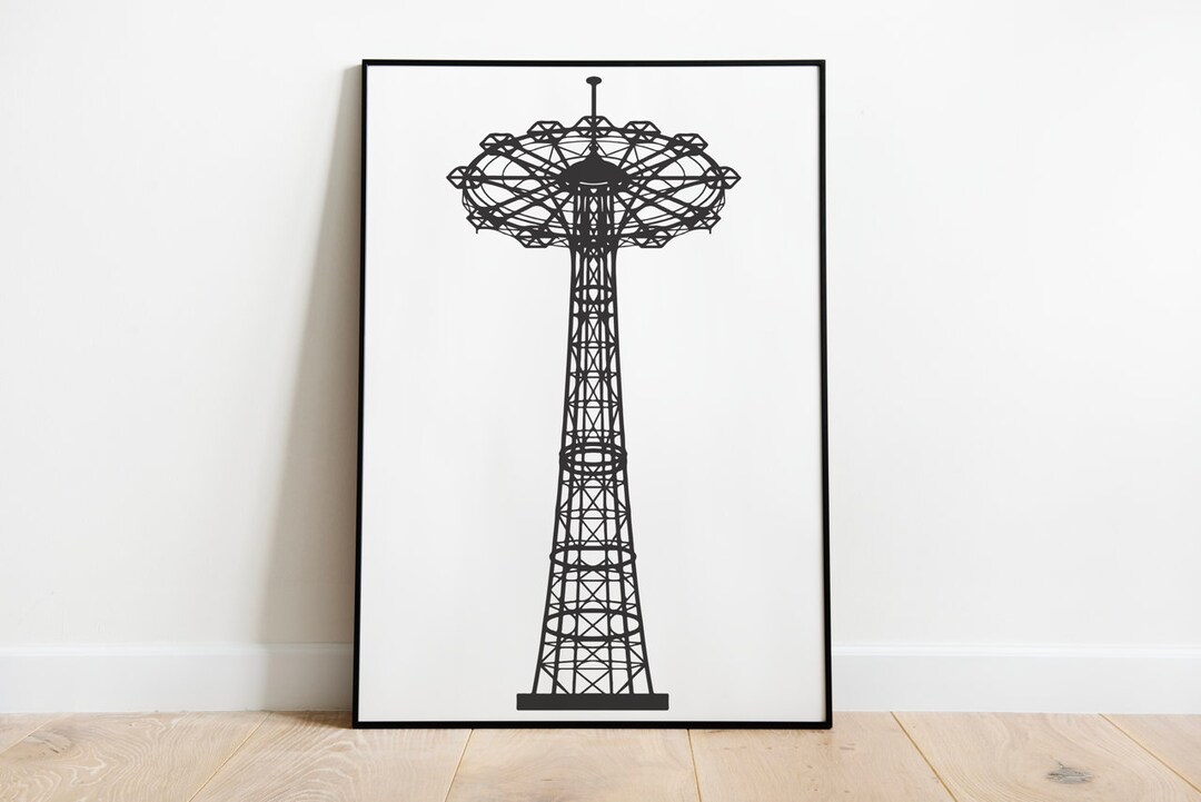 Digital Download | Printable | NYC Sketch Art | Line Art | Coney Island ...