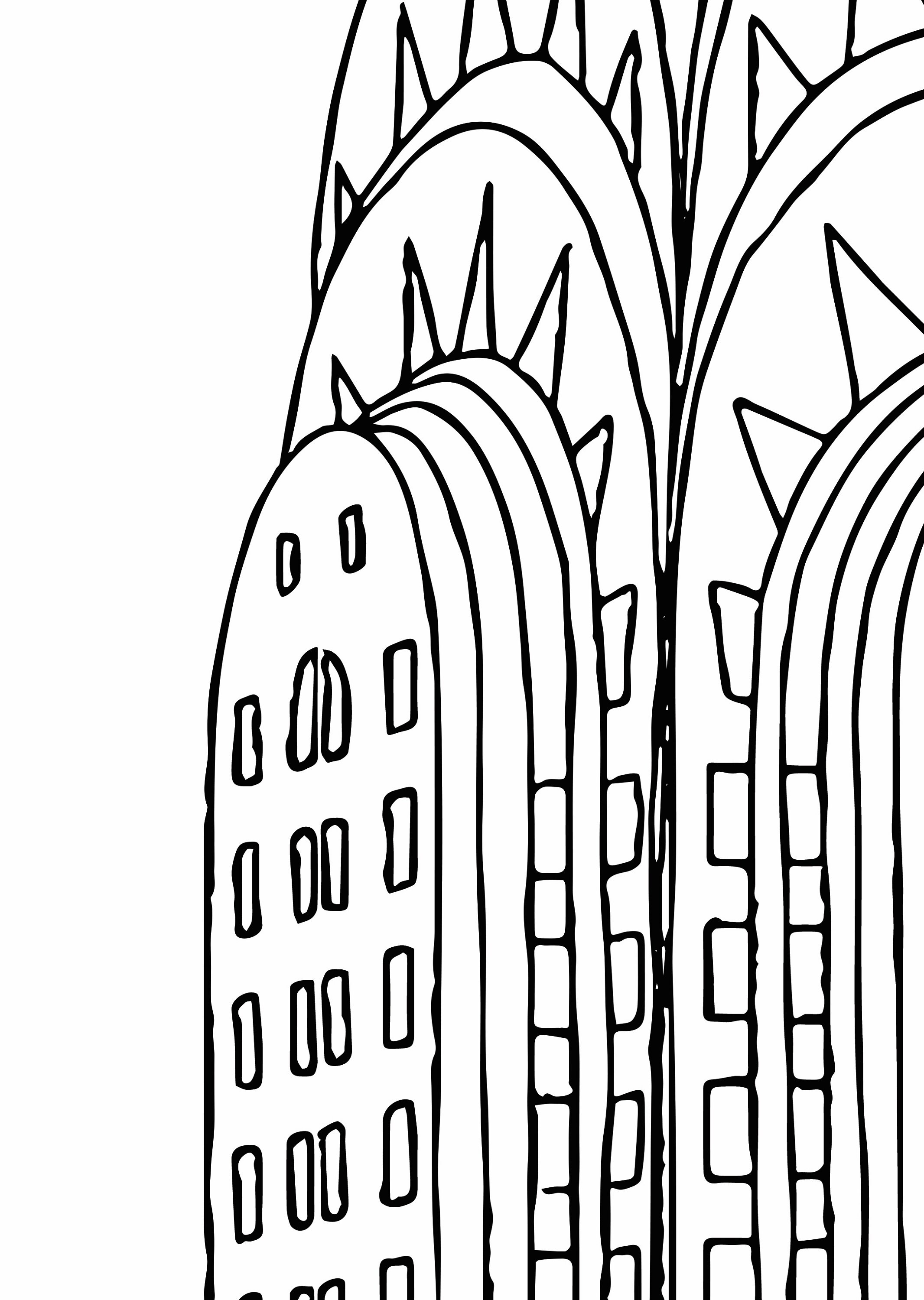Digital Download | Printable | NYC Sketch Art | Line Art | Chrysler ...