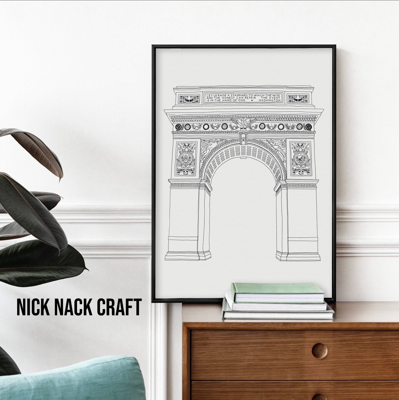 Digital Download Printable NYC Sketch Art Line Art Washington Square ...