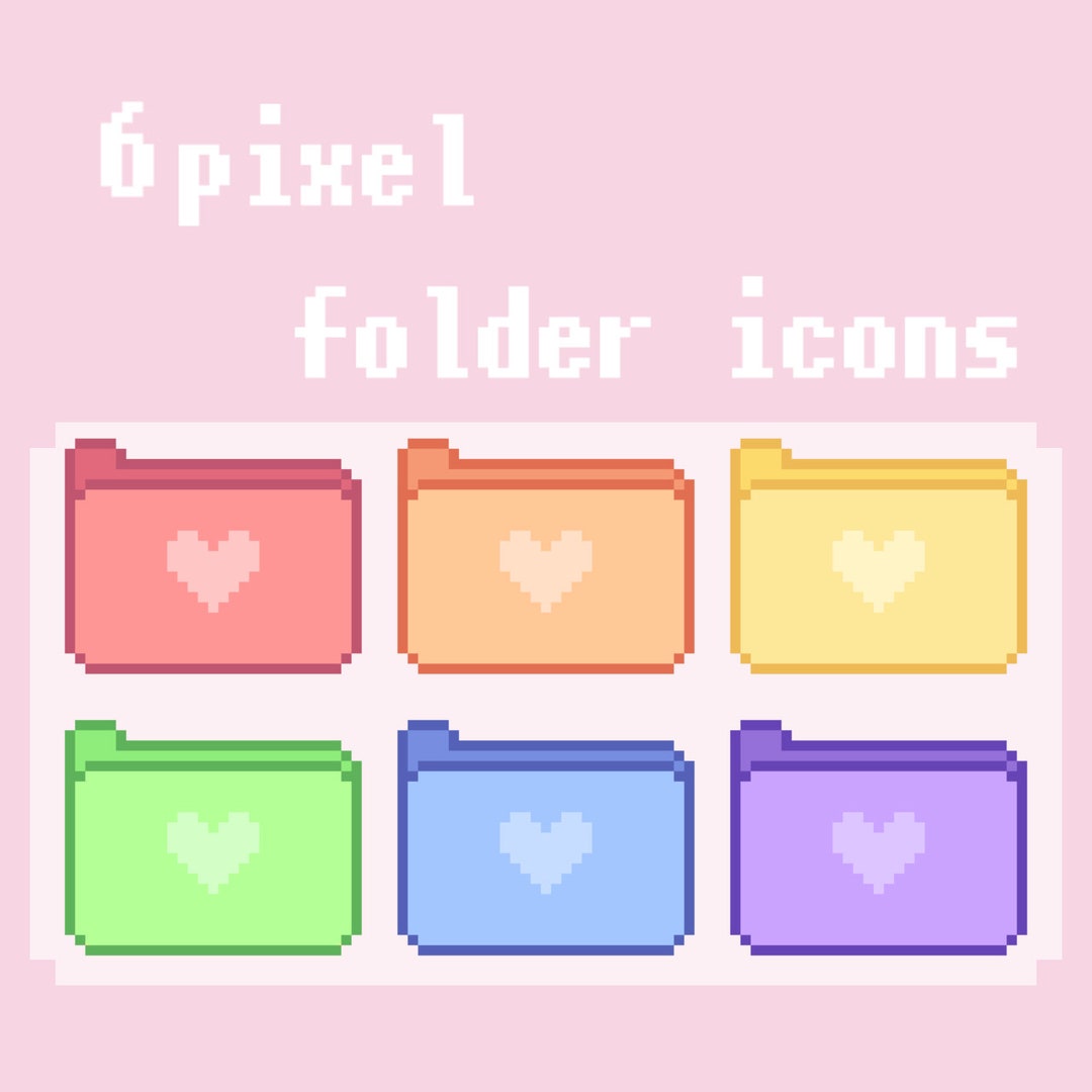 6 Pixel Folder Icons - Etsy