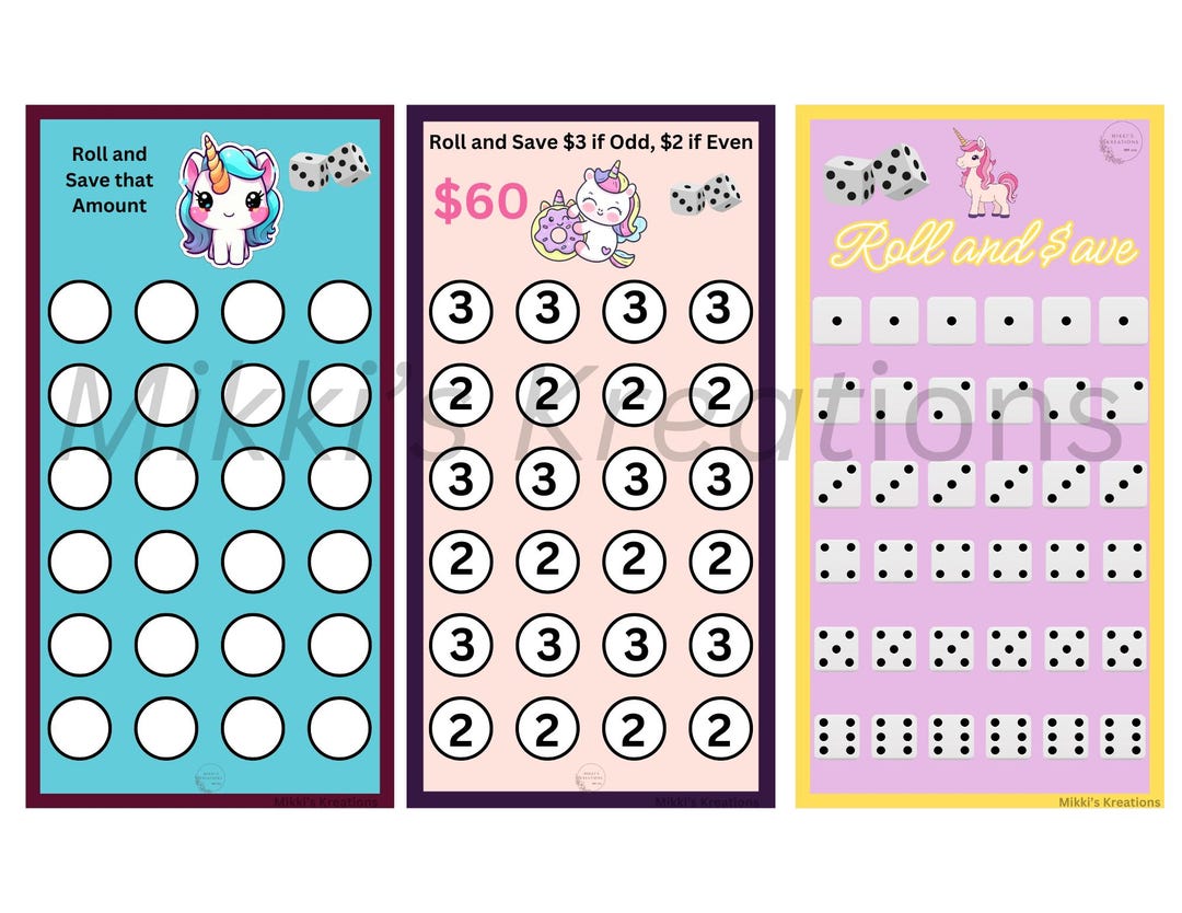 Adorable Unicorn Savings Challenge A6 Printable - Etsy