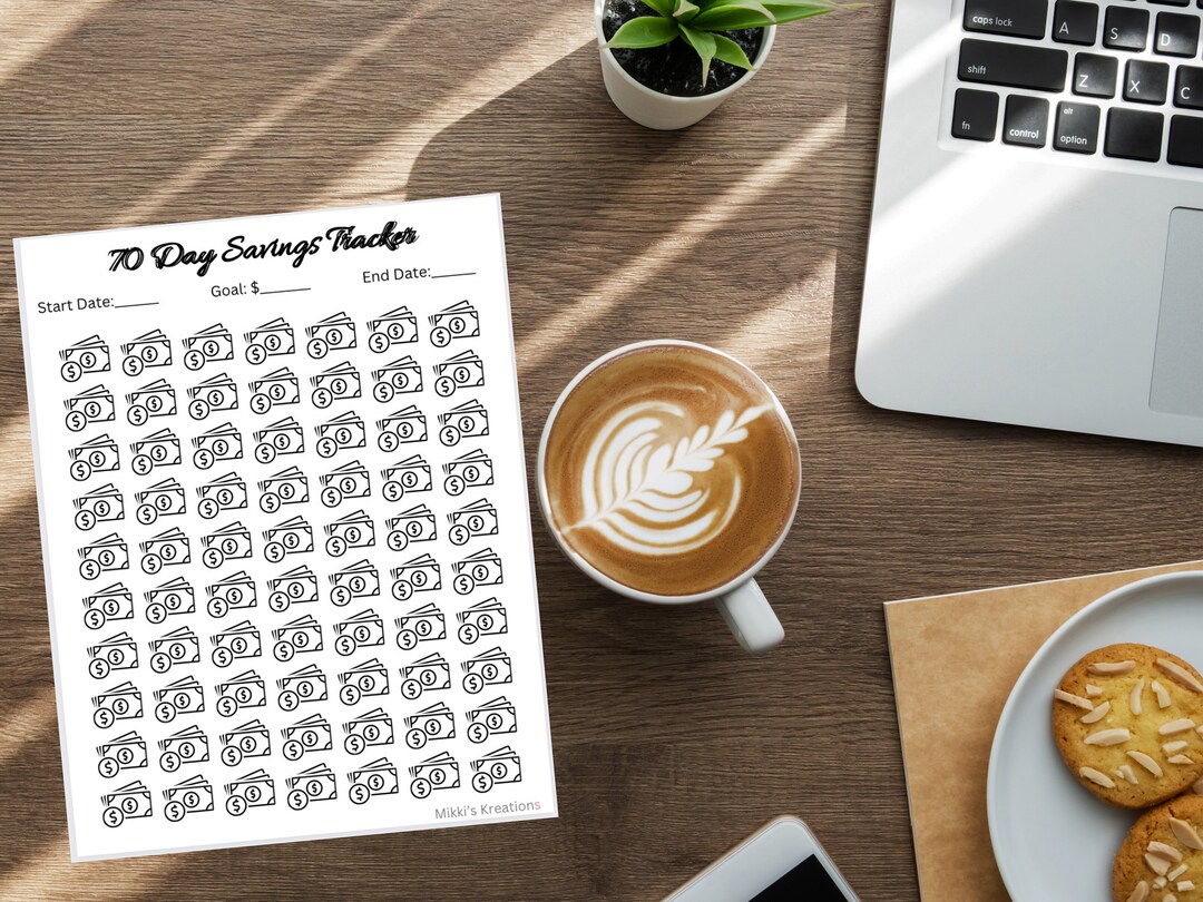 70 Day Savings Challenge Tracker | Printable Budget Template (digital ...