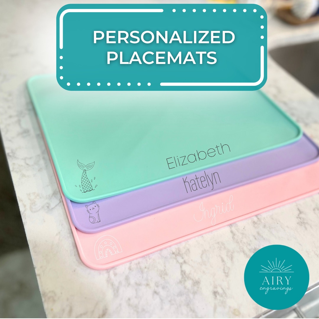 Silicone Personalized Placemat With Name and Optional Picture, Custom ...