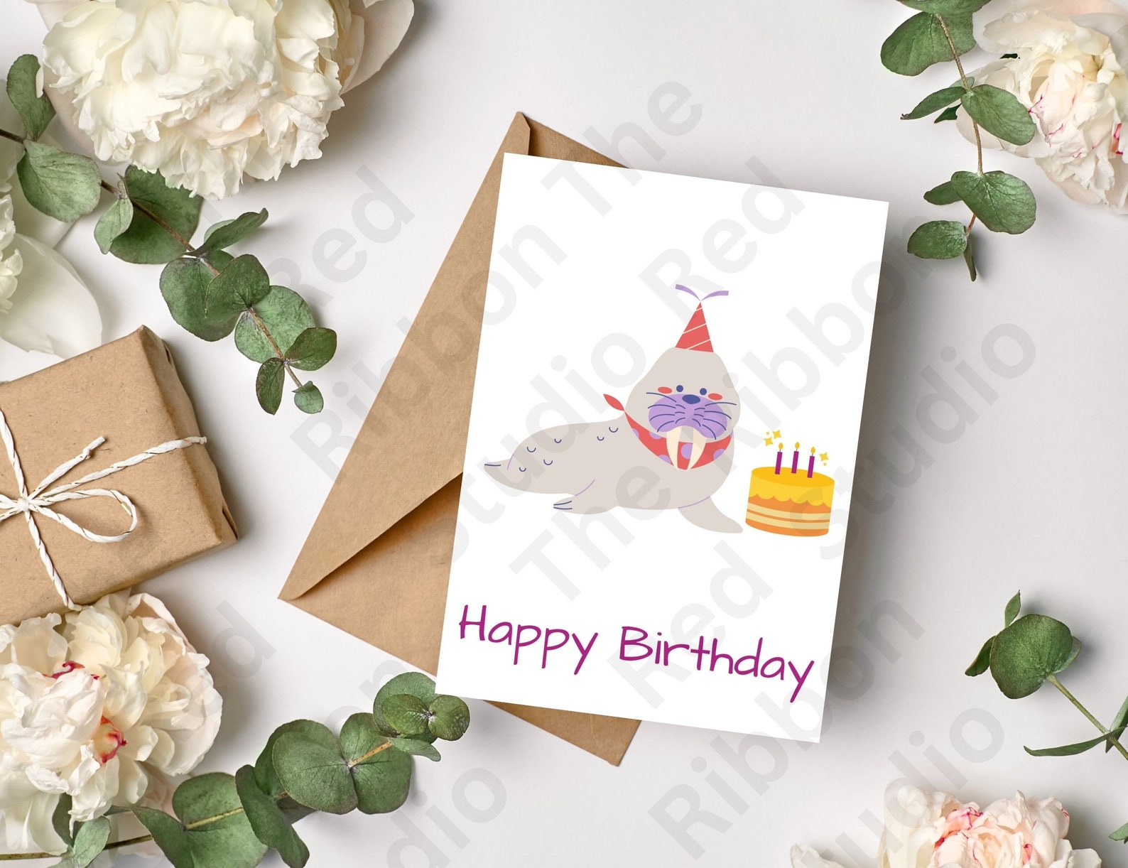 Animal Theme Birthday Card for Kids, Printable Birthday Card for Kids ...