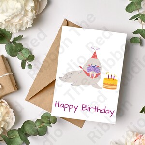 Animal Theme Birthday Card for Kids, Printable Birthday Card for Kids ...