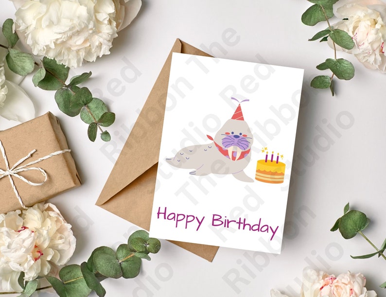 Animal Theme Birthday Card for Kids, Printable Birthday Card for Kids ...