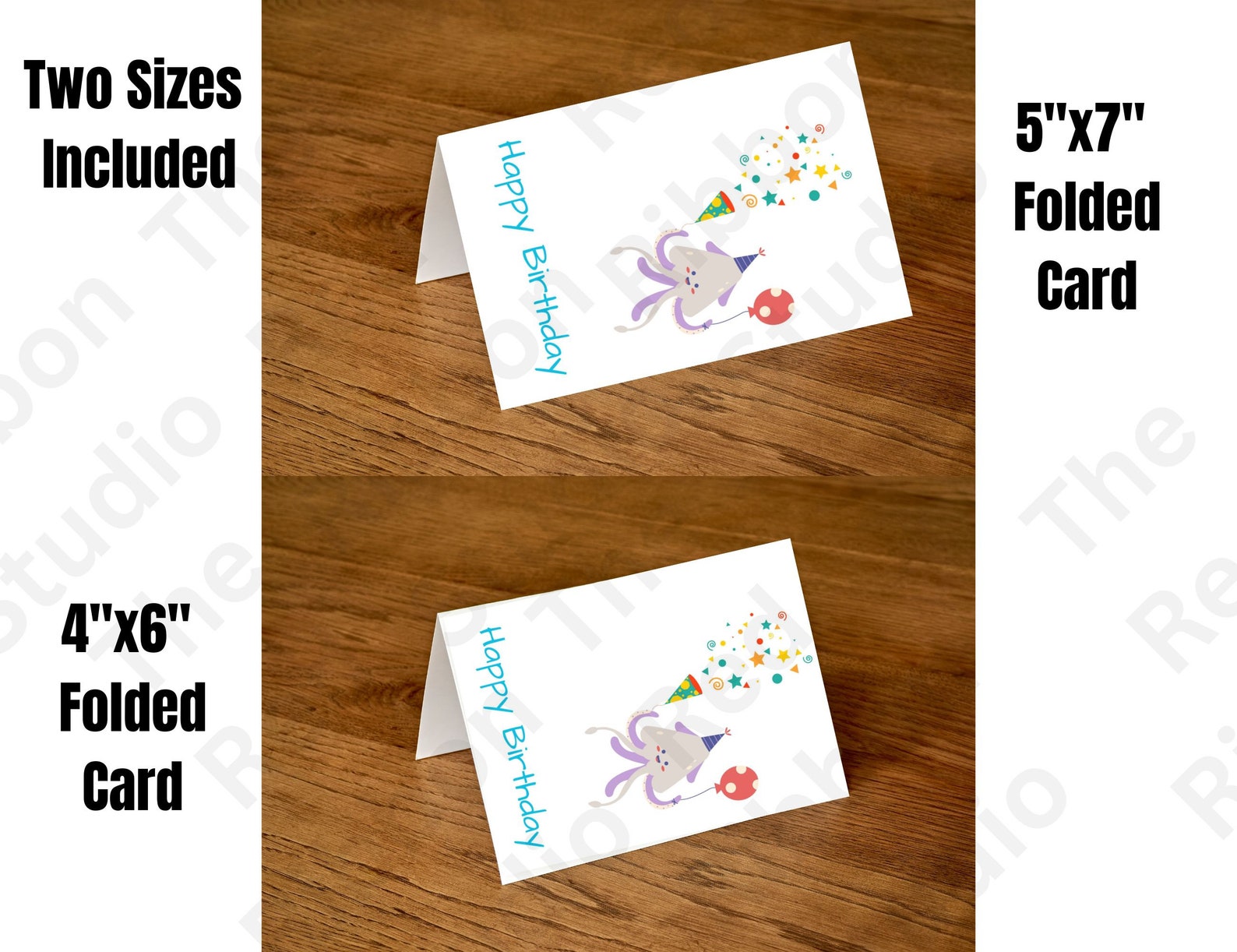 Baby Octopus Birthday Card for Kids, Printable Birthday Card for Kids ...