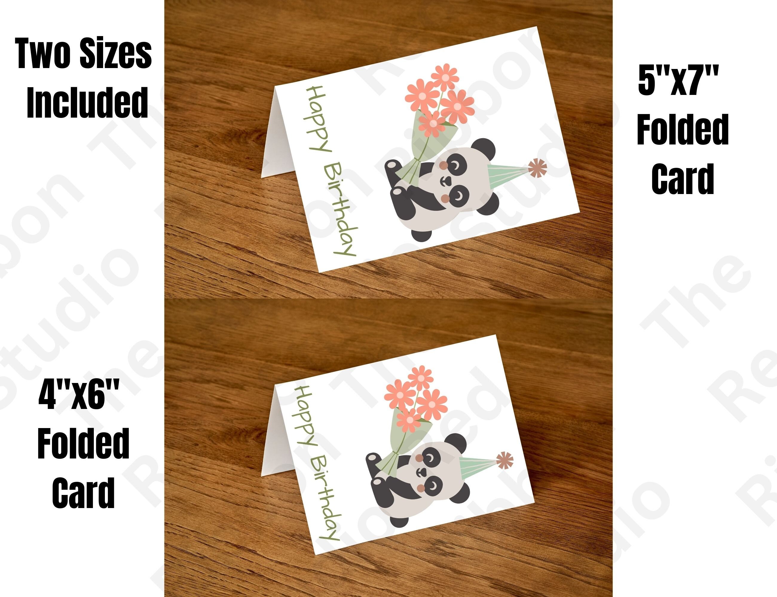 Baby Panda Birthday Card for Kids, Printable Birthday Card for Kids ...