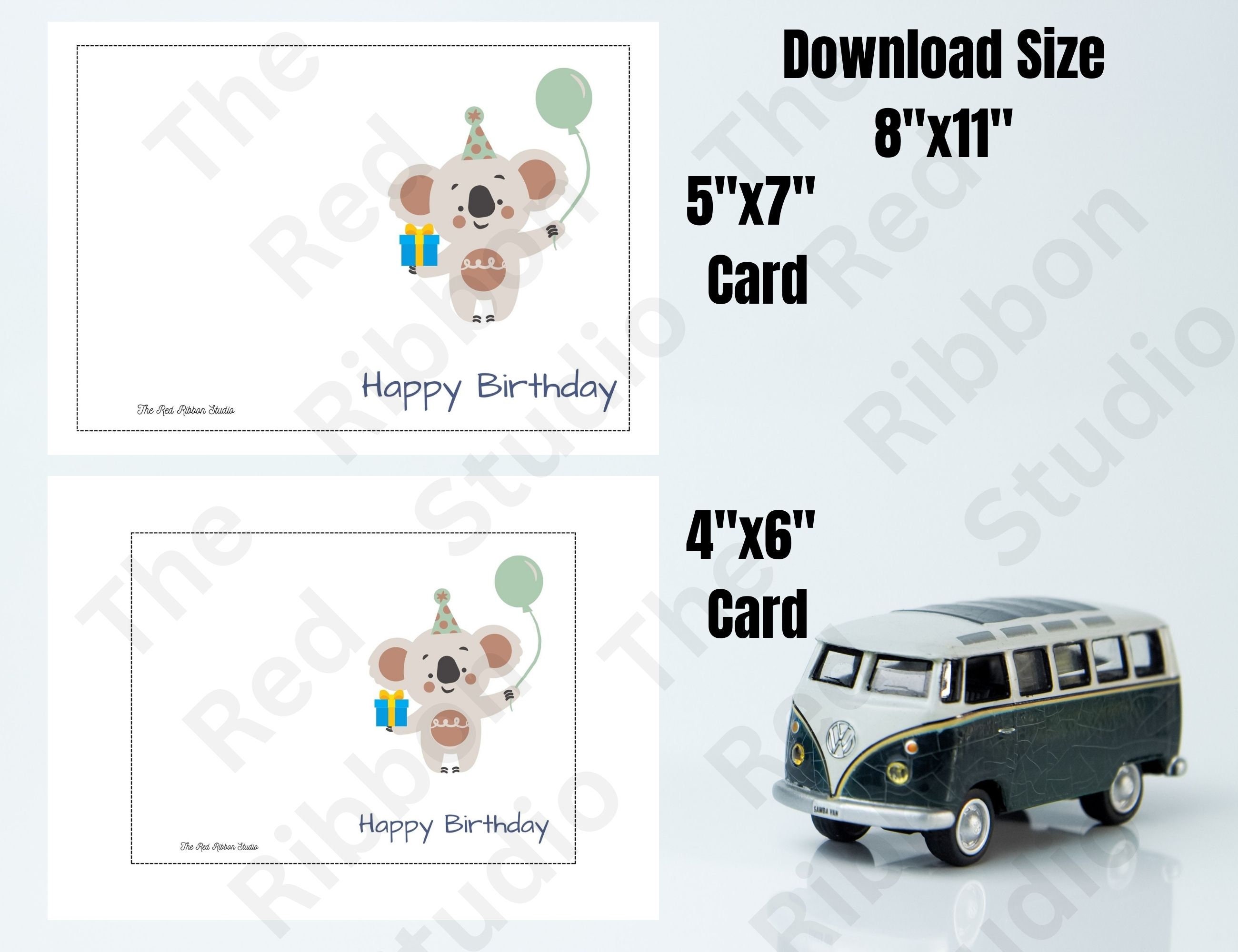 Animal Theme Birthday Card for Kids, Printable Birthday Card for Kids ...