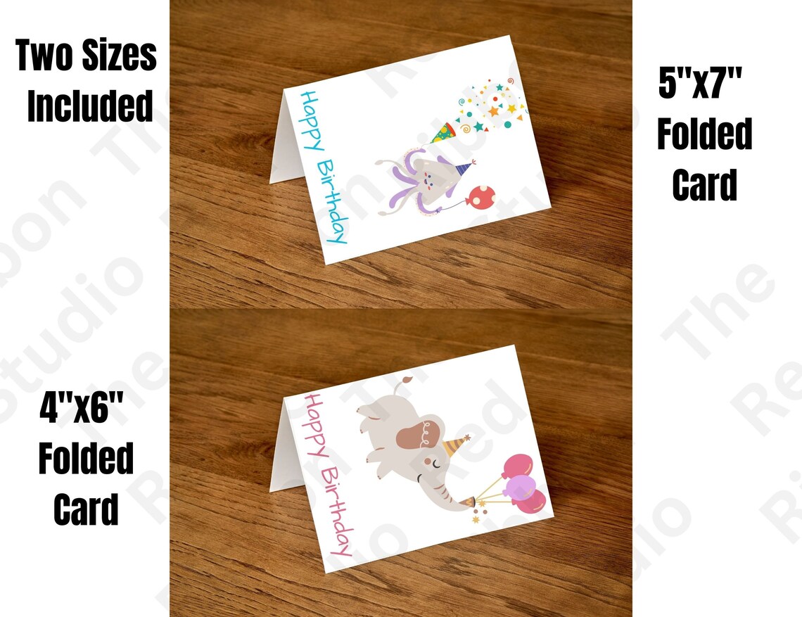 Animal Theme Birthday Card for Kids Printable Birthday Card - Etsy