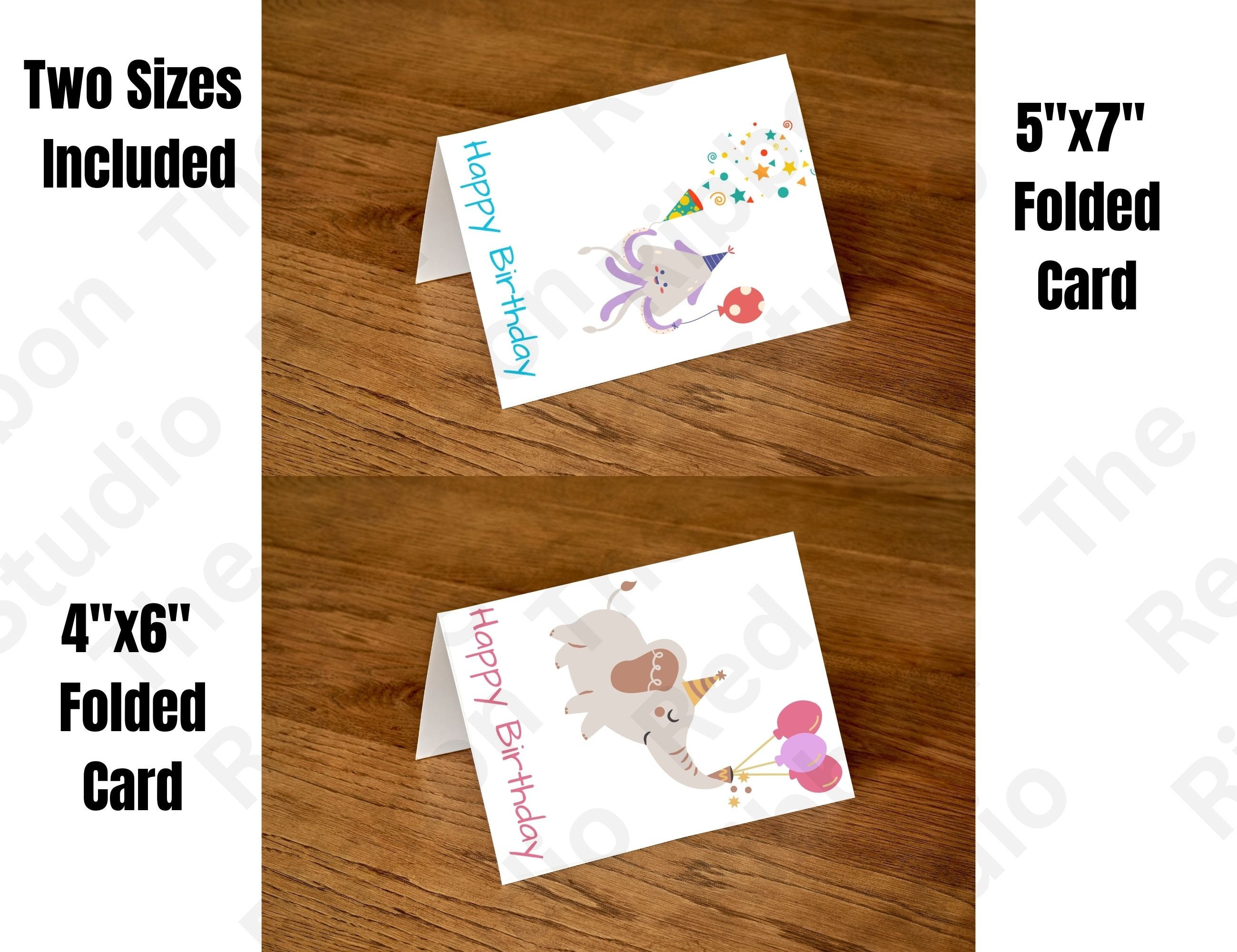 Animal Theme Birthday Card for Kids, Printable Birthday Card for Kids ...