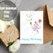 Baby Octopus Birthday Card for Kids, Printable Birthday Card for Kids ...