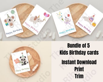 Baby Octopus Birthday Card for Kids, Printable Birthday Card for Kids ...
