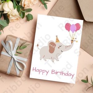 Animal Theme Birthday Card for Kids, Printable Birthday Card for Kids ...