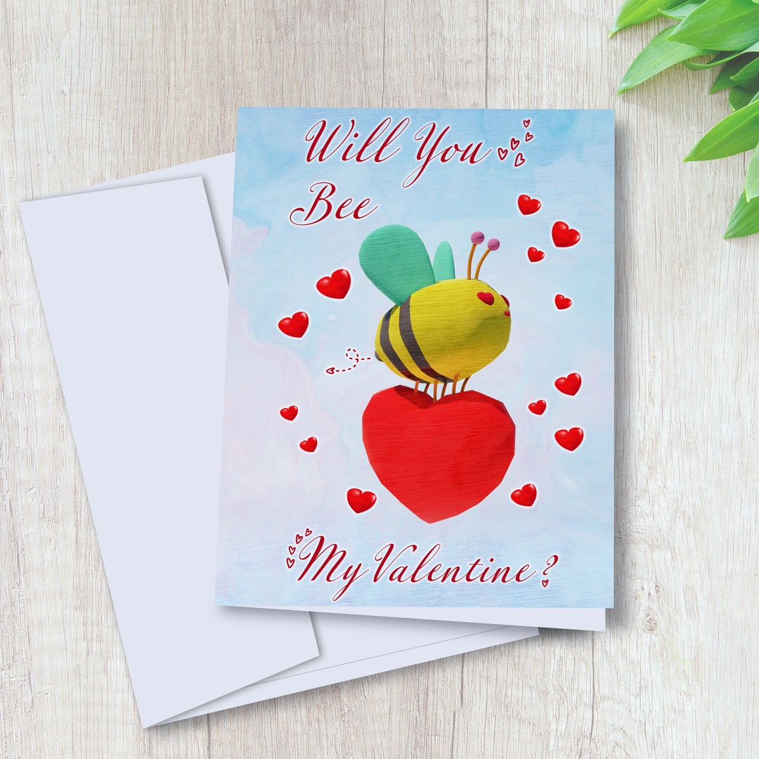 Funny Valentine Card Will You Bee Mine - Etsy
