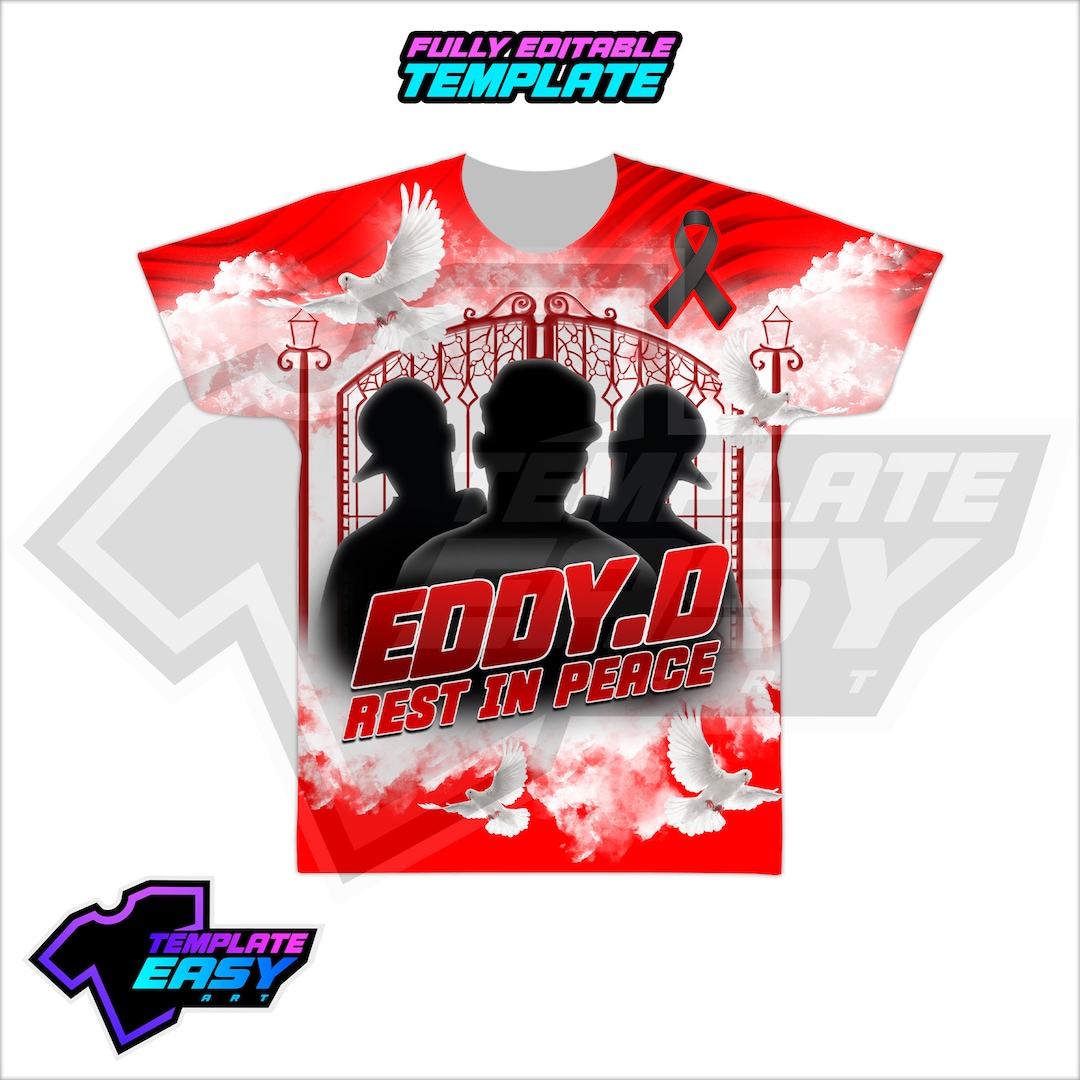 Funeral RIP Memorial Digital Editable Photoshop Template for - Etsy