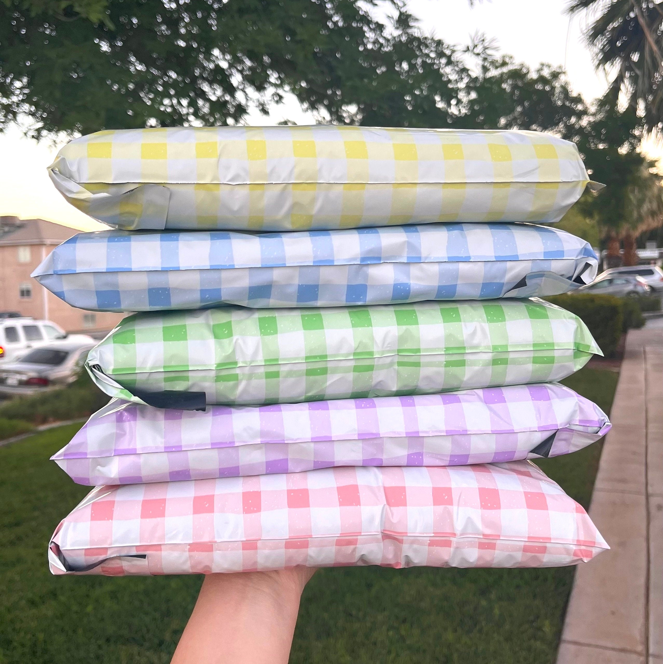 10 X 13 Polymailer Shipping Bags Checkered Colors - Gingham Edition - Etsy