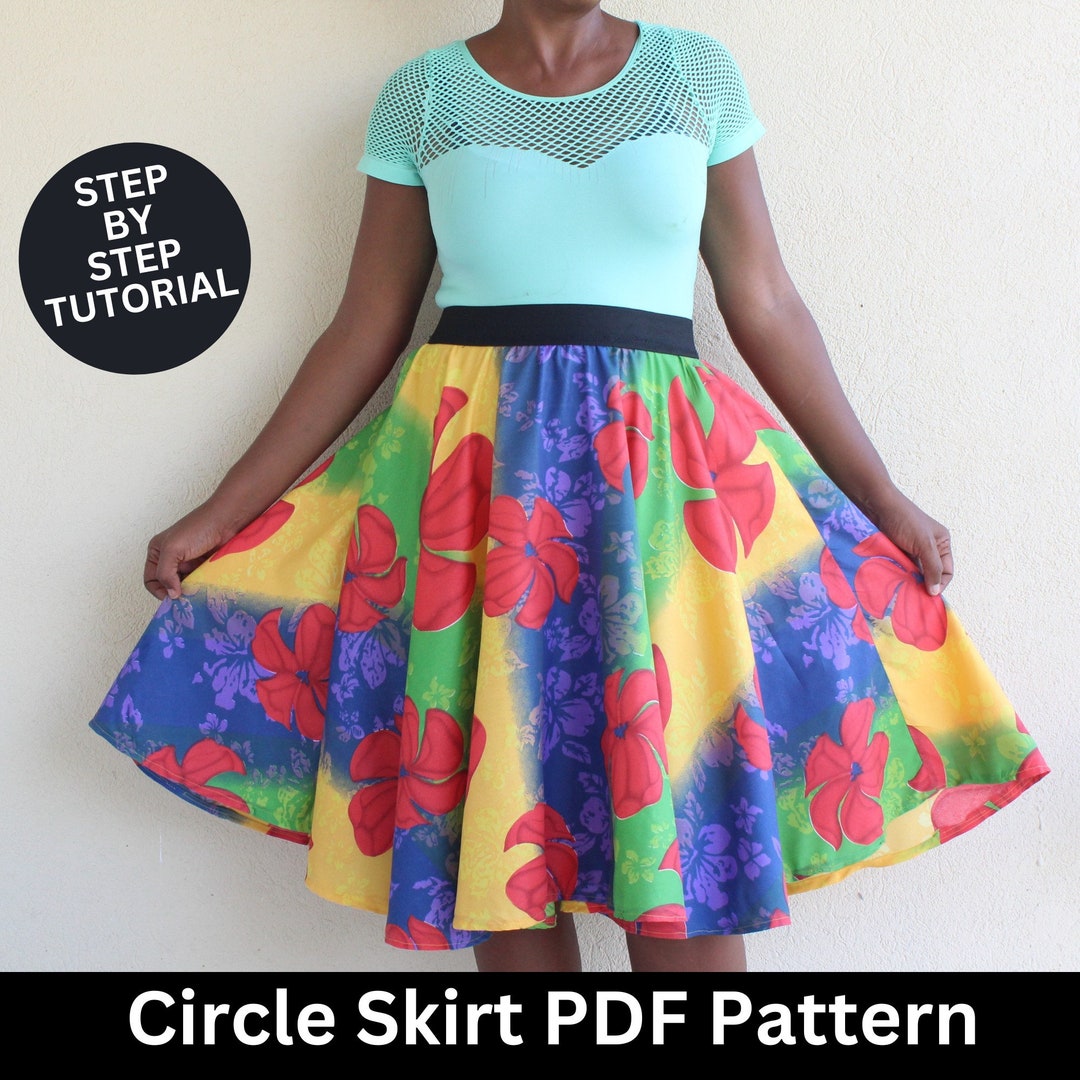 Circle Skirt Sewing Pattern | Size S-XXXL | Circle Skirt Pattern ...