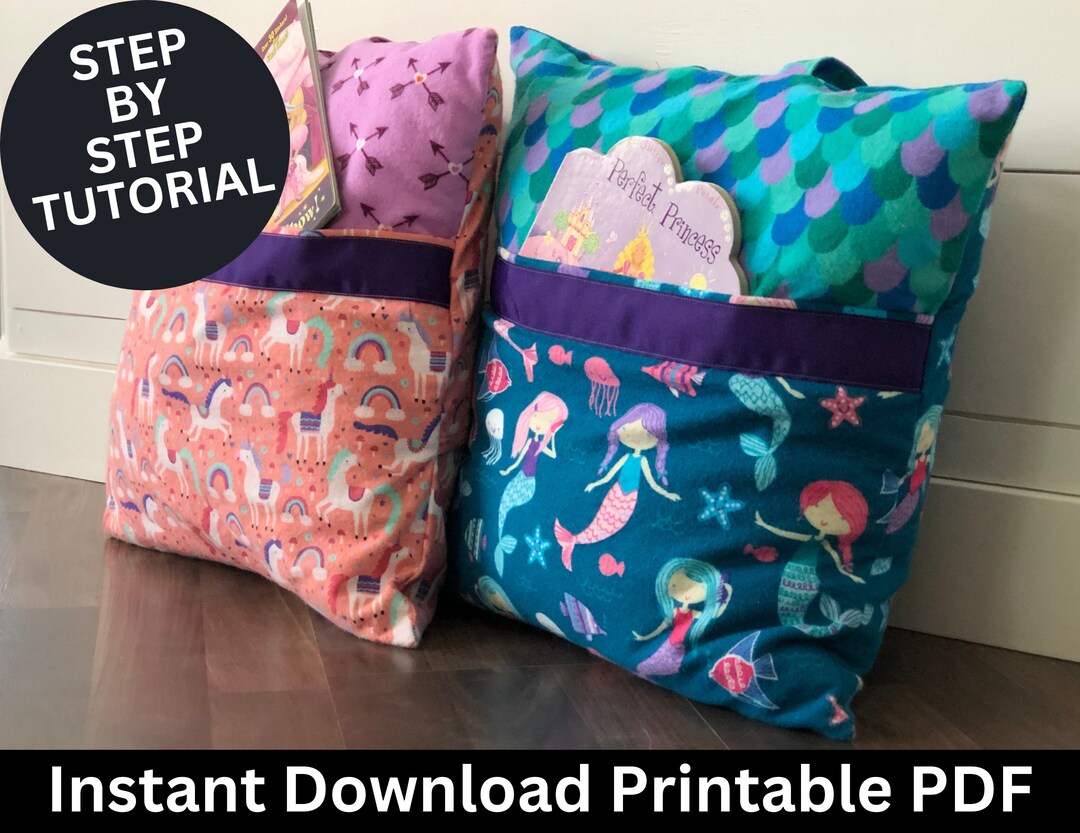 DIY Reading Pillow Sewing Tutorial PDF Download. Pocket - Etsy