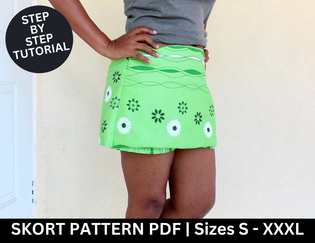 Skort Sewing Pattern | Size S - XXXL | Skort Pattern | Skort Skirt ...
