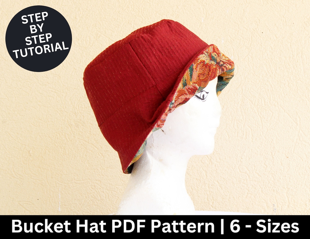 Reversible Bucket Hat Sewing Pattern & Sewing Tutorial | Bucket Hat ...