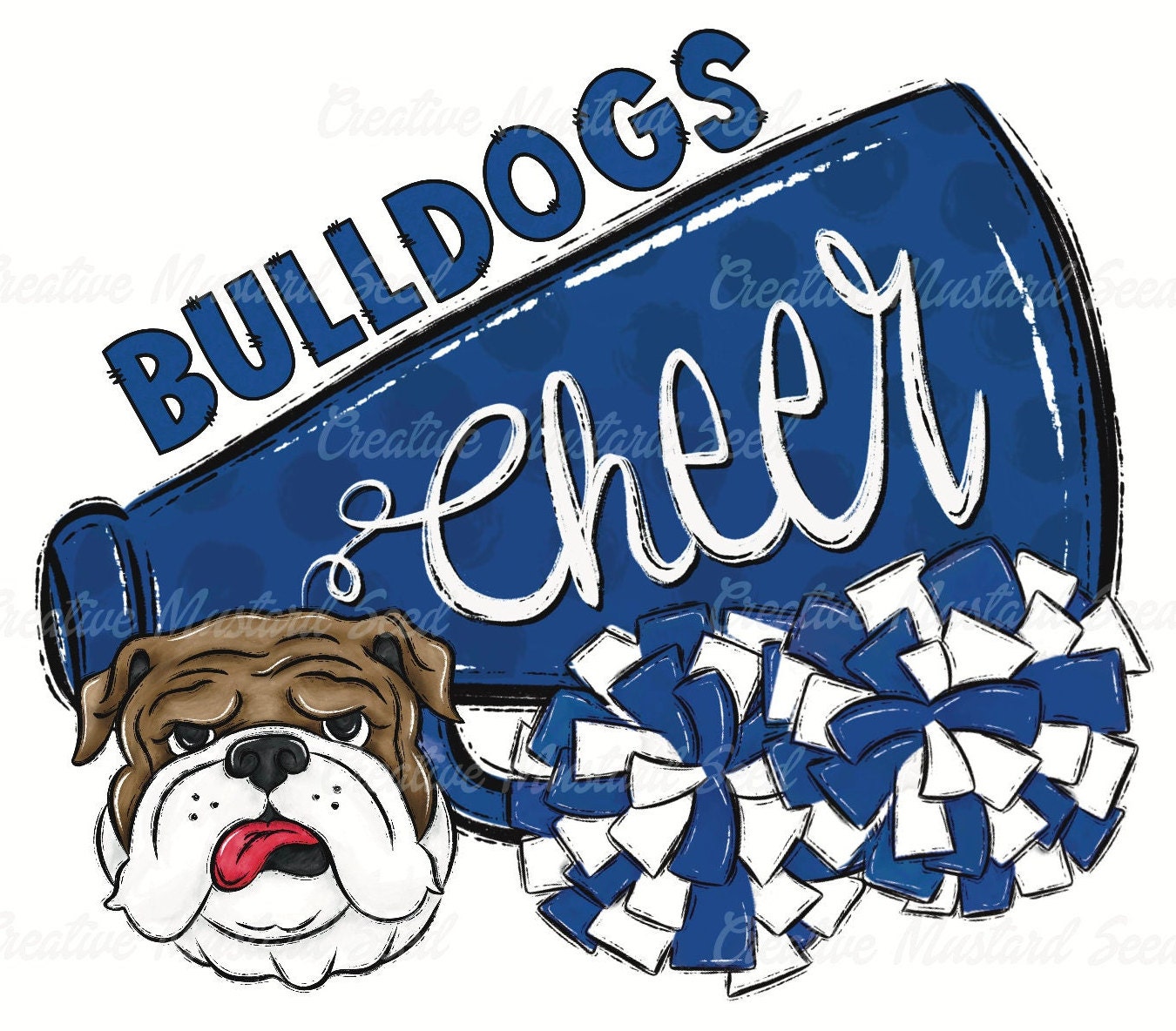 Bulldogs Cheer Mascot PNG Sports Digital File, Sublimation, DTF, Cheerleading, School Spirit ...