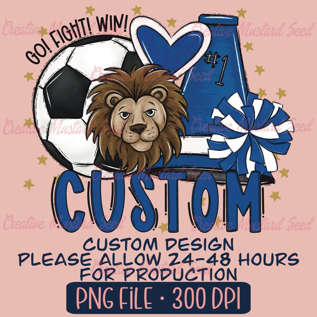 Custom Soccer Cheer Mascot PNG- Sports Digital File, Cheerleading, DTF ...
