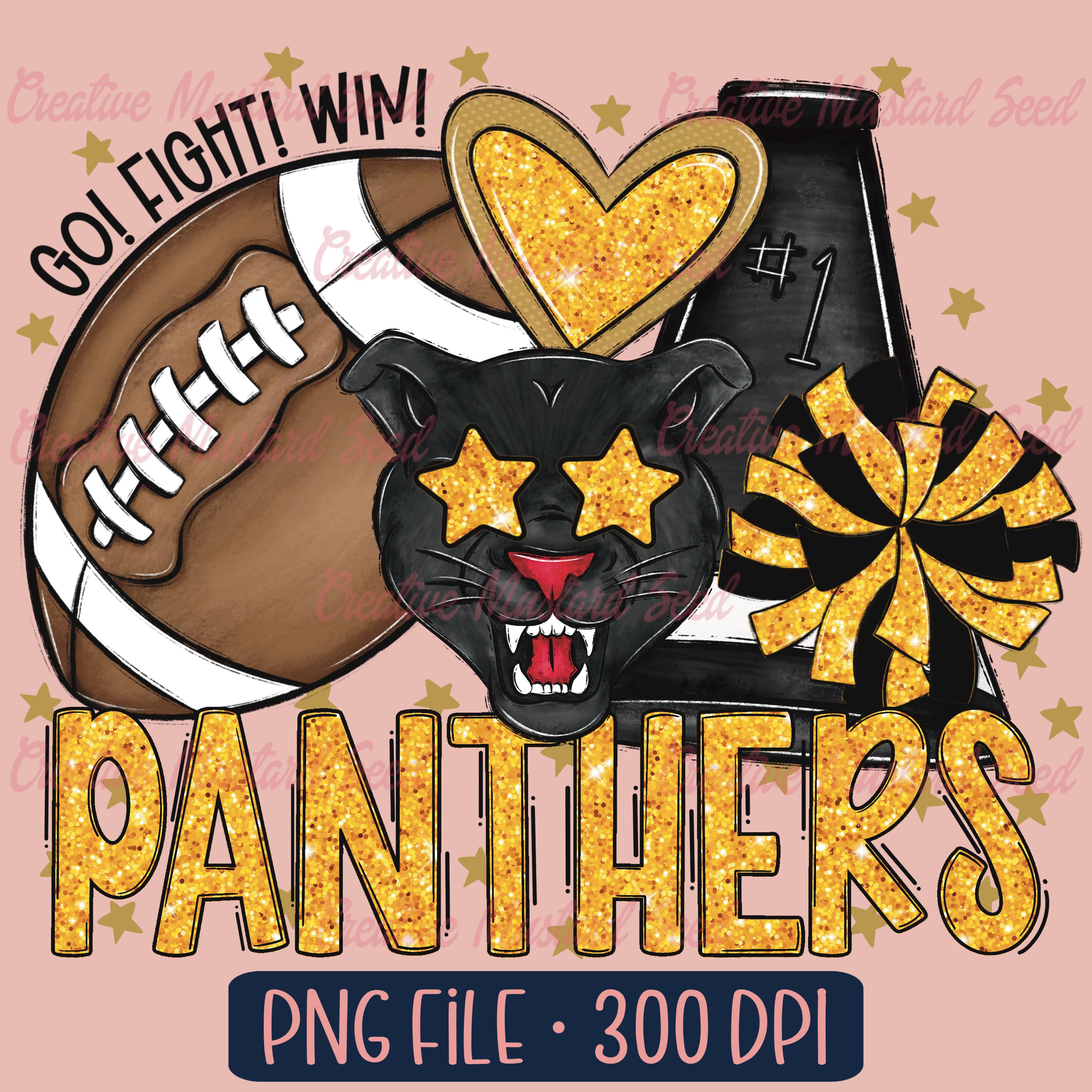 Panthers Football Cheer Mascot Glitter PNG- Sports Digital File ...