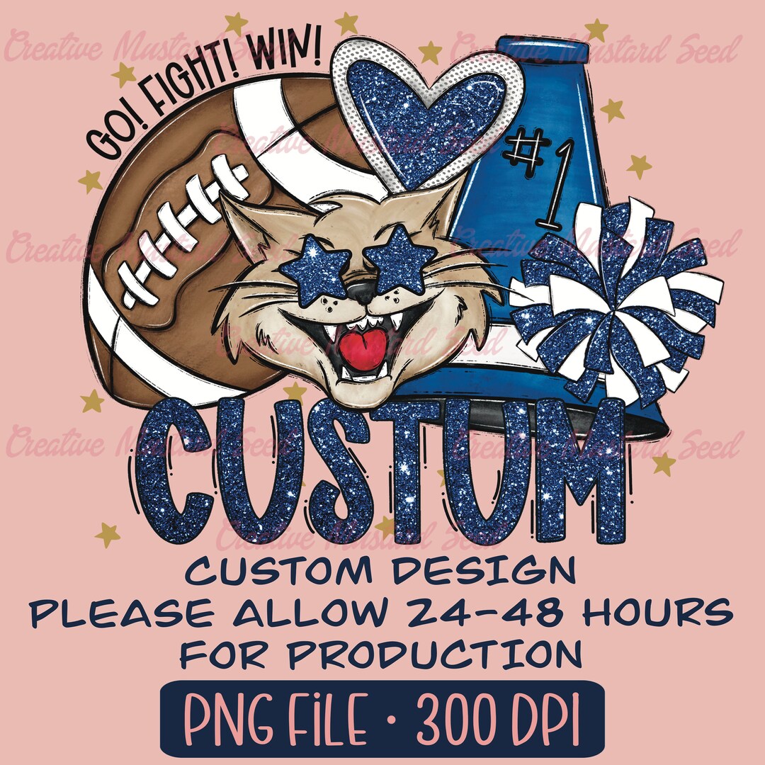 Custom Football Cheer Mascot Glitter PNG- Sports Digital File ...