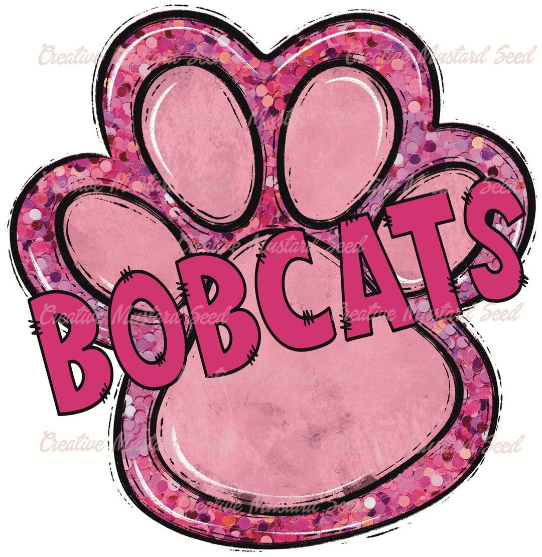 Bobcats Pink Out Sequins Paw PNG- Breast Cancer Awareness, Pink Out ...