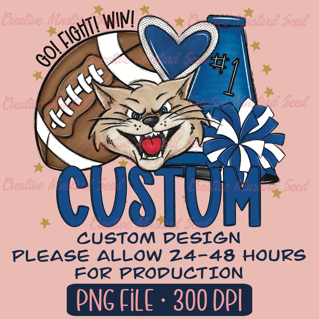 Custom Football Cheer Mascot PNG- Sports Digital File, Cheerleading ...