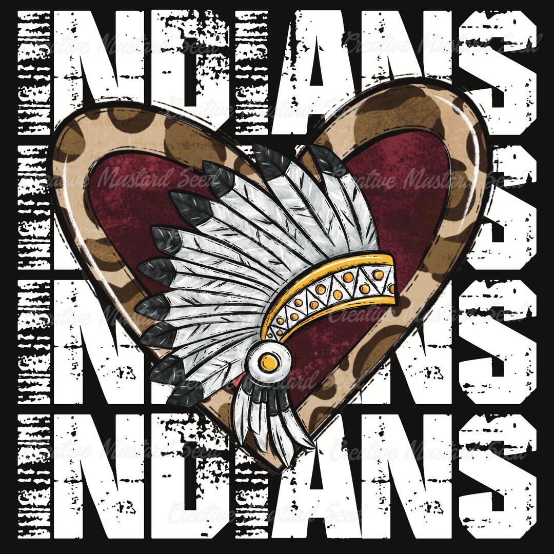 Indians Repeat Maroon and Gold Mascot PNG- Sports Digital File ...