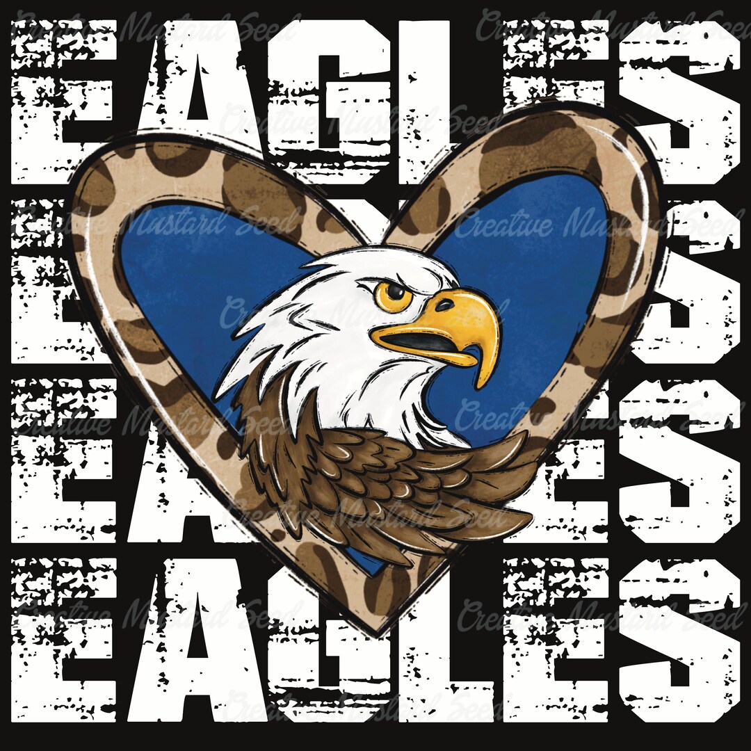 Eagles Repeat Blue and White Mascot PNG- Sports Digital File ...