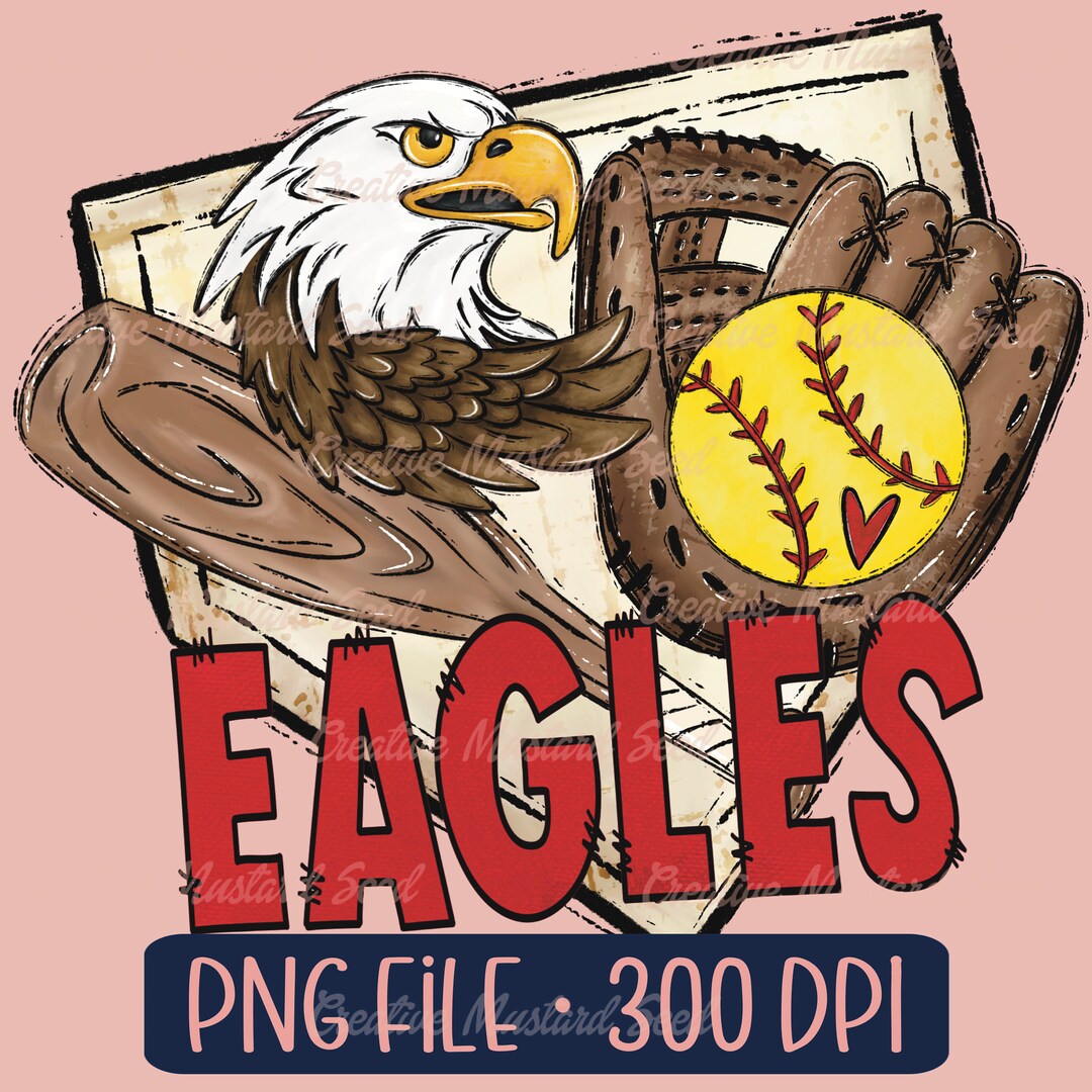 Eagles Softball Mascot PNG- Sports Digital File, Softball, School ...