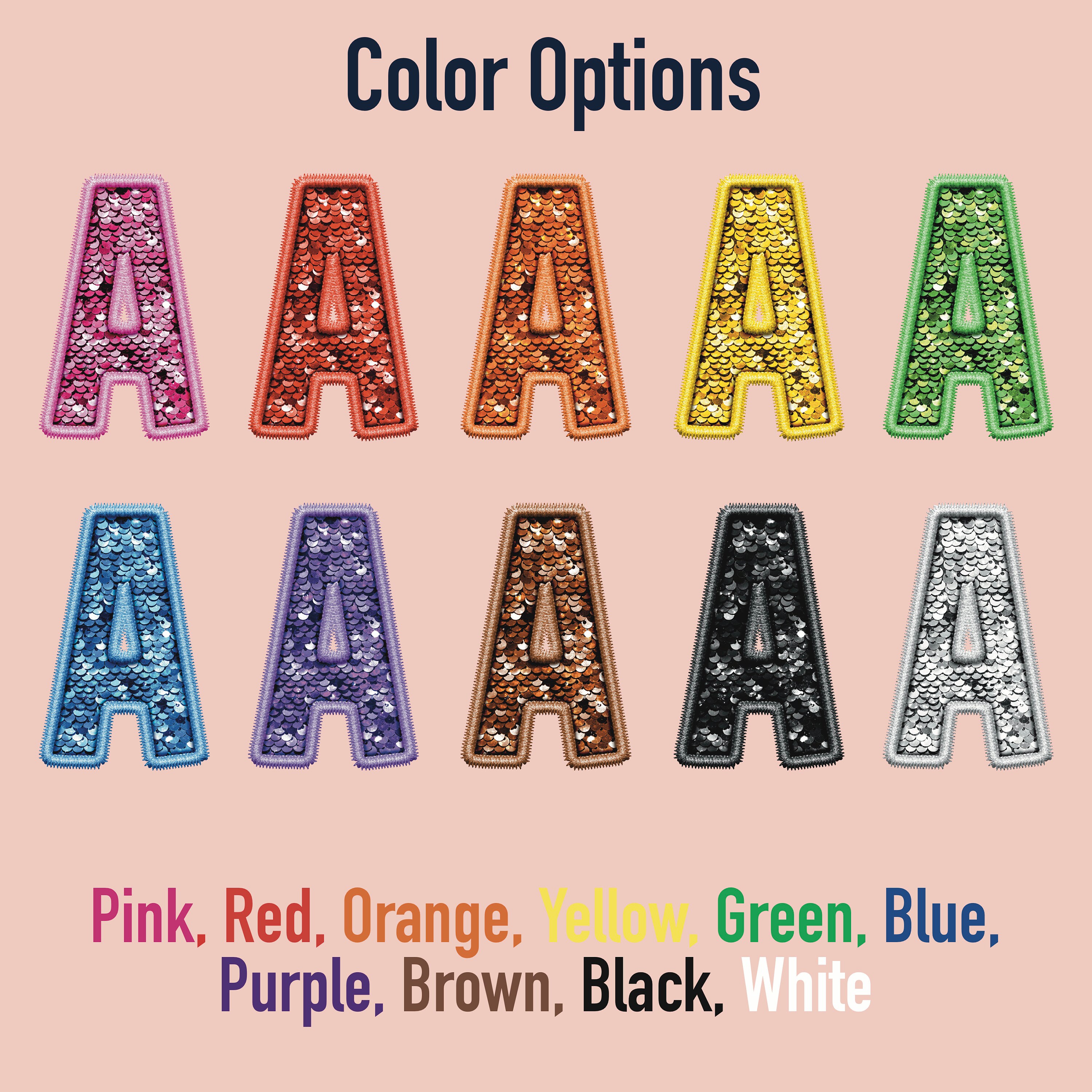 Custom Faux Sequin Embroidery Word PNG- Mascot, Sports, Team, School ...