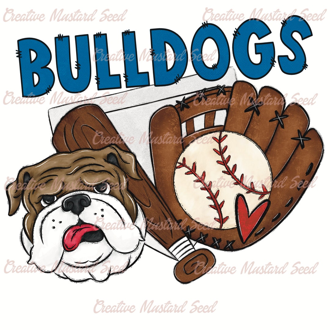Bulldogs Baseball Mascot PNG- Sports Digital File, Baseball, School ...
