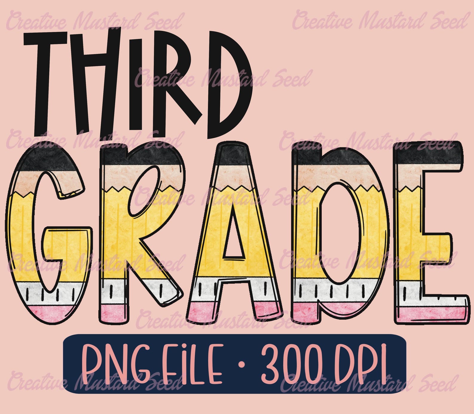 Third Grade Doodle Pencil PNG- First Day of School, Elementary, Teacher ...