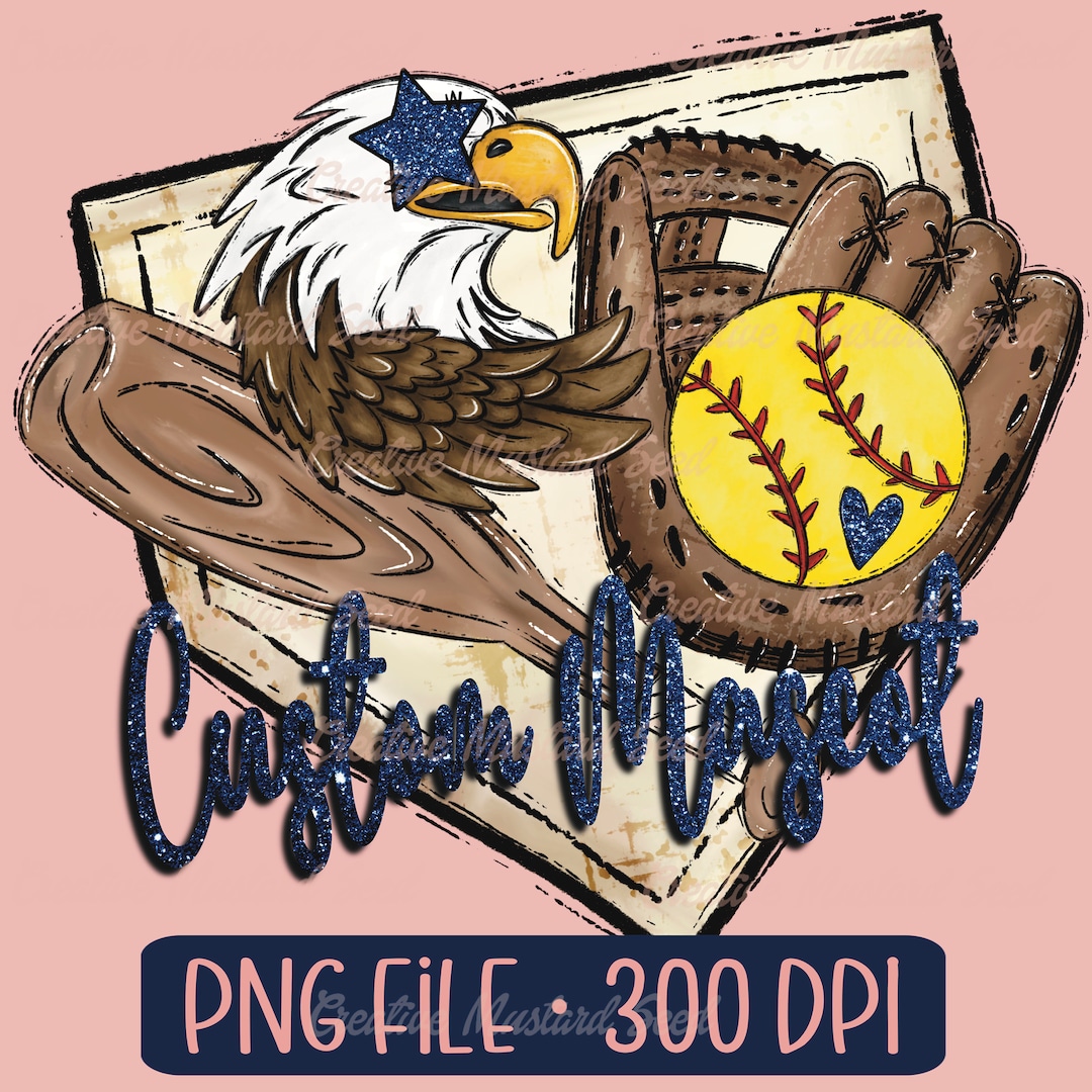 Custom Glitter Softball Mascot Design Request PNG File- Sports Digital ...