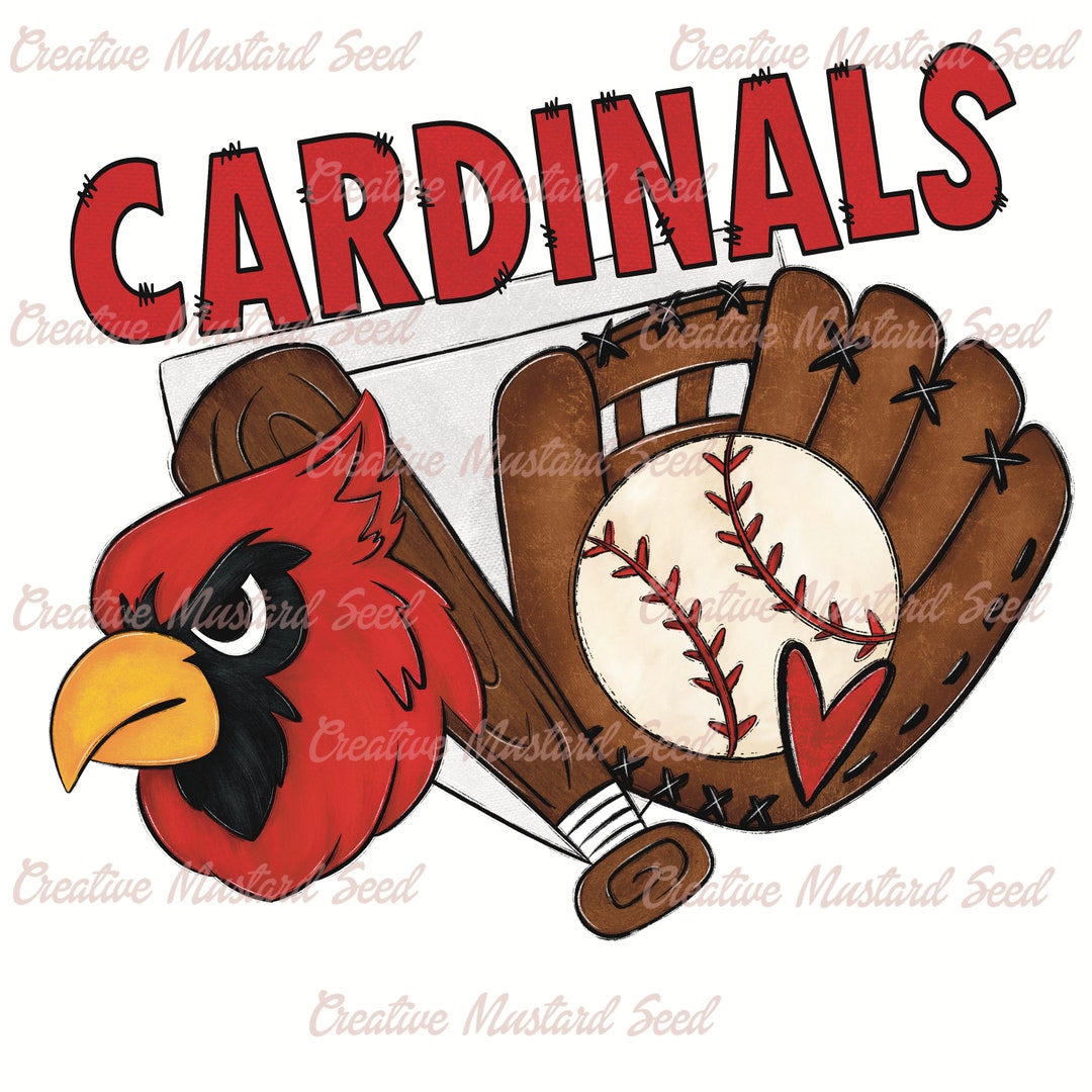Cardinals Baseball Mascot PNG- Sports Digital File, Baseball, School ...