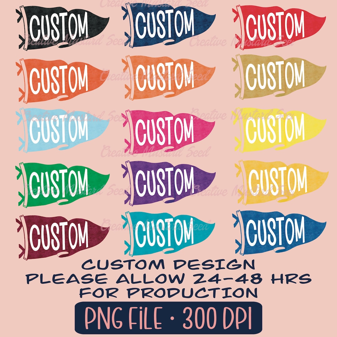 Customizable Mascot Pennant Flag PNG- Sports Digital File, Football ...
