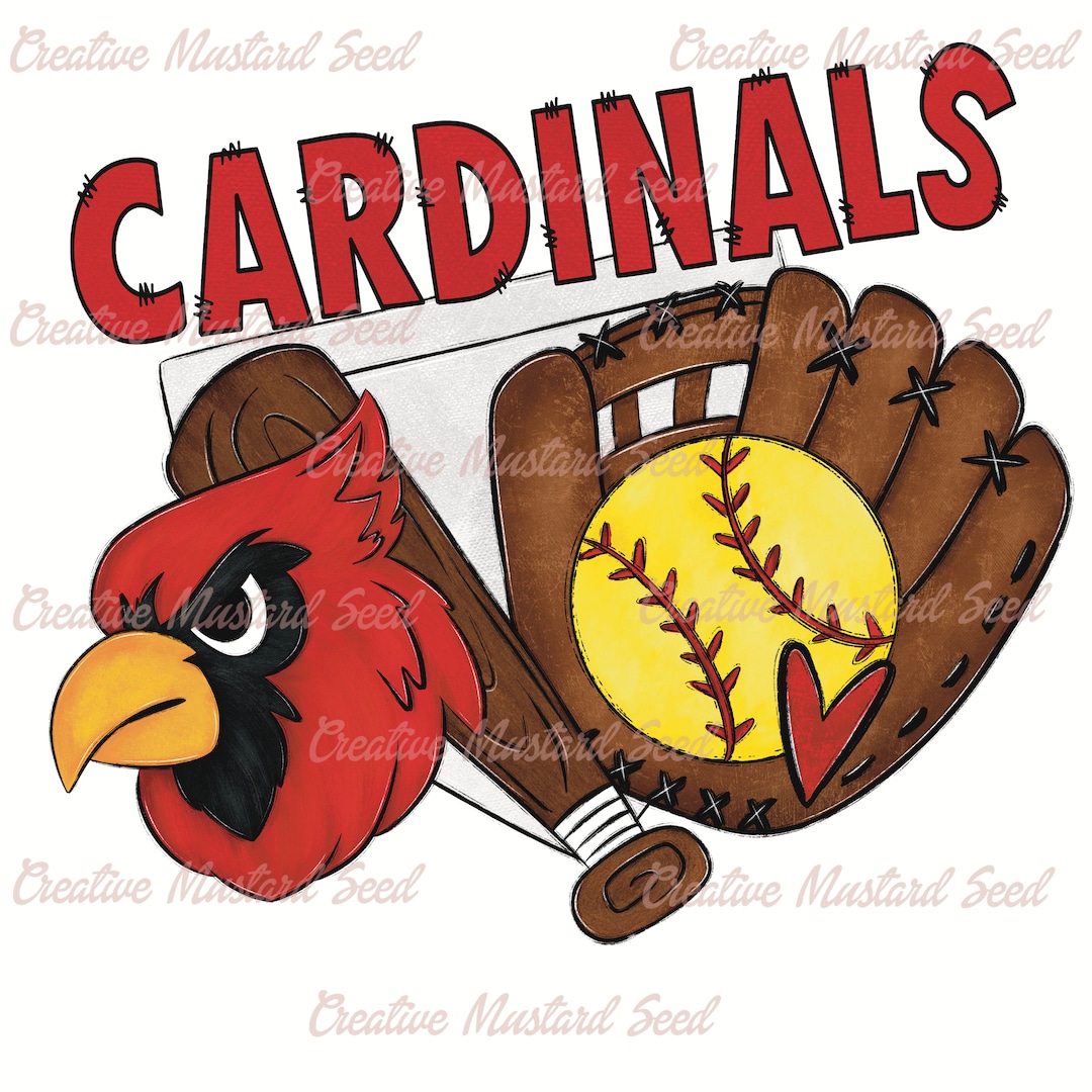 Cardinals Softball Mascot PNG- Sports Digital File, Softball, School ...