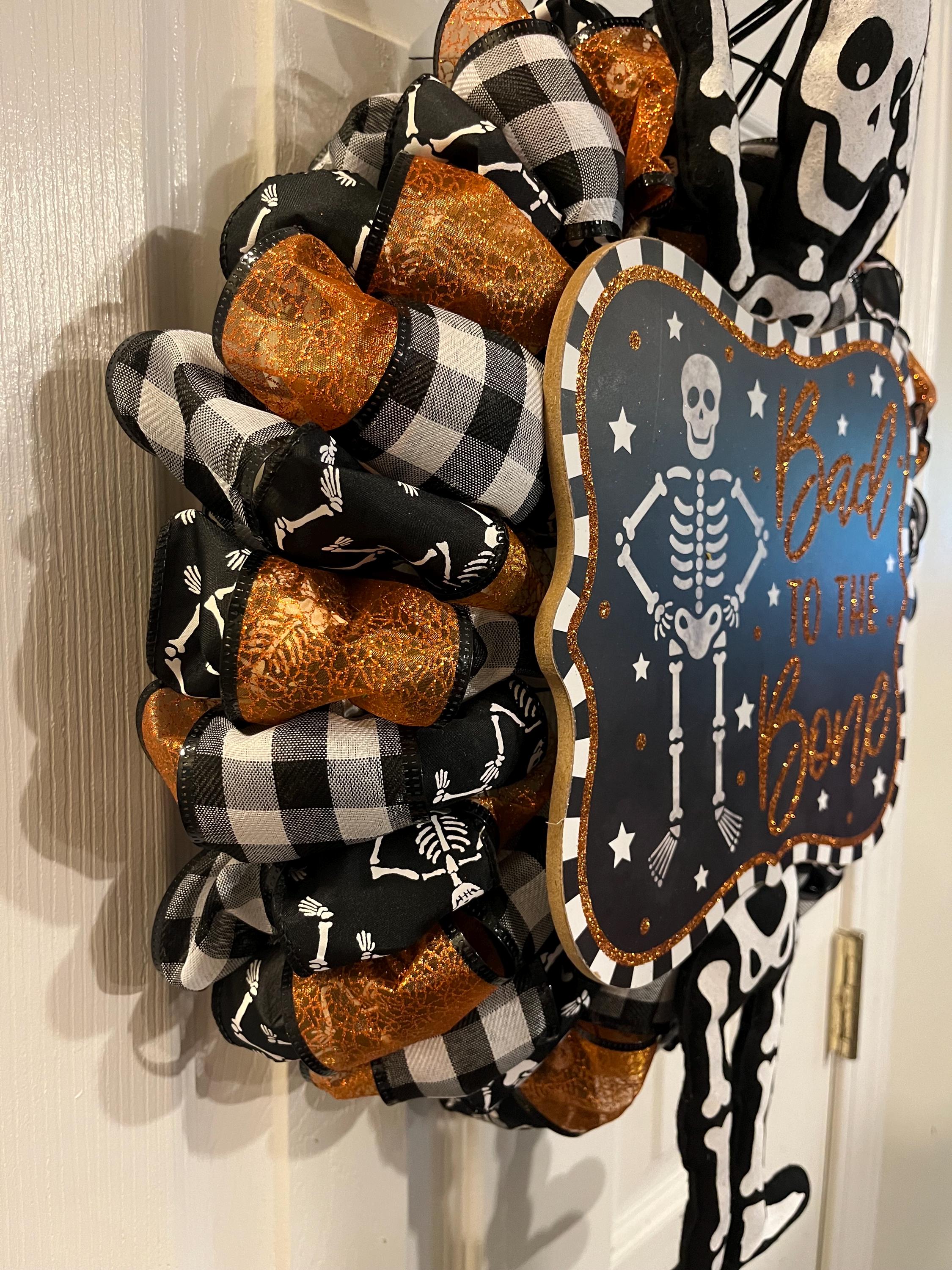 Halloween Wreath/ Halloween Decor/ Skeleton Wreath/ Wreath for Front ...