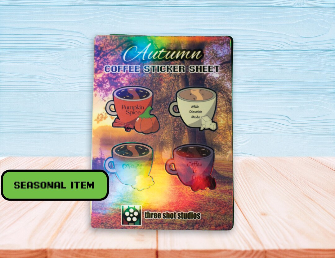 Seasonal Coffee Flavors Sticker Sheets Original Art Handmade Stickers ...
