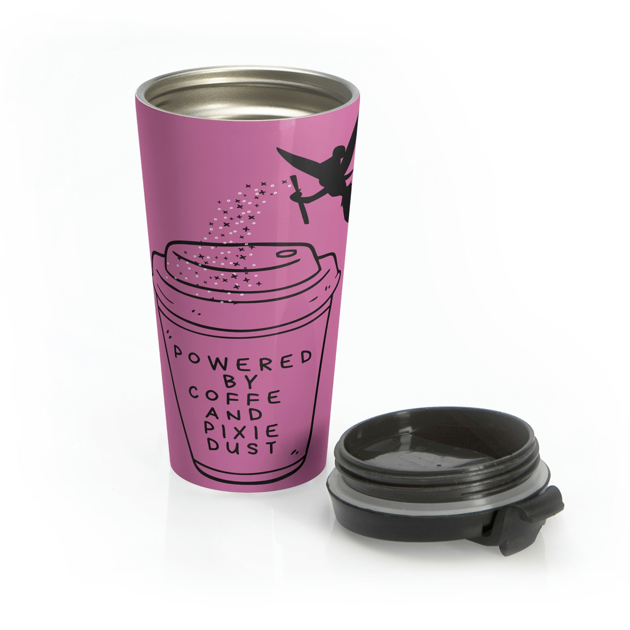 Tinkerbell Coffee and Pixie Dust Stainless Steel Travel Mug - Etsy