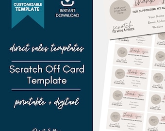 Direct Sales Scratch off Card Template, Printable Scratch off Card ...