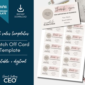 Direct Sales Scratch off Card Template, Printable Scratch off Card ...